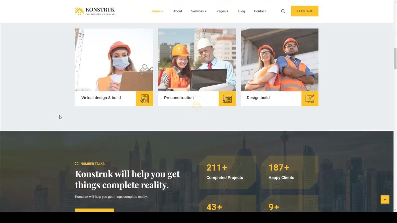 Konstruk - Construction HTML Template manufacturing startup - YouTube