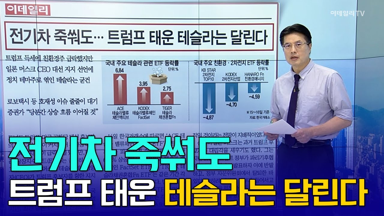 전기차 죽쒀도 트럼프 태운 테슬라는 달린다 삐끗한 뷰티주 음식료주 저가매수 기회코스피 횡보에 단기투자처 돈 몰려