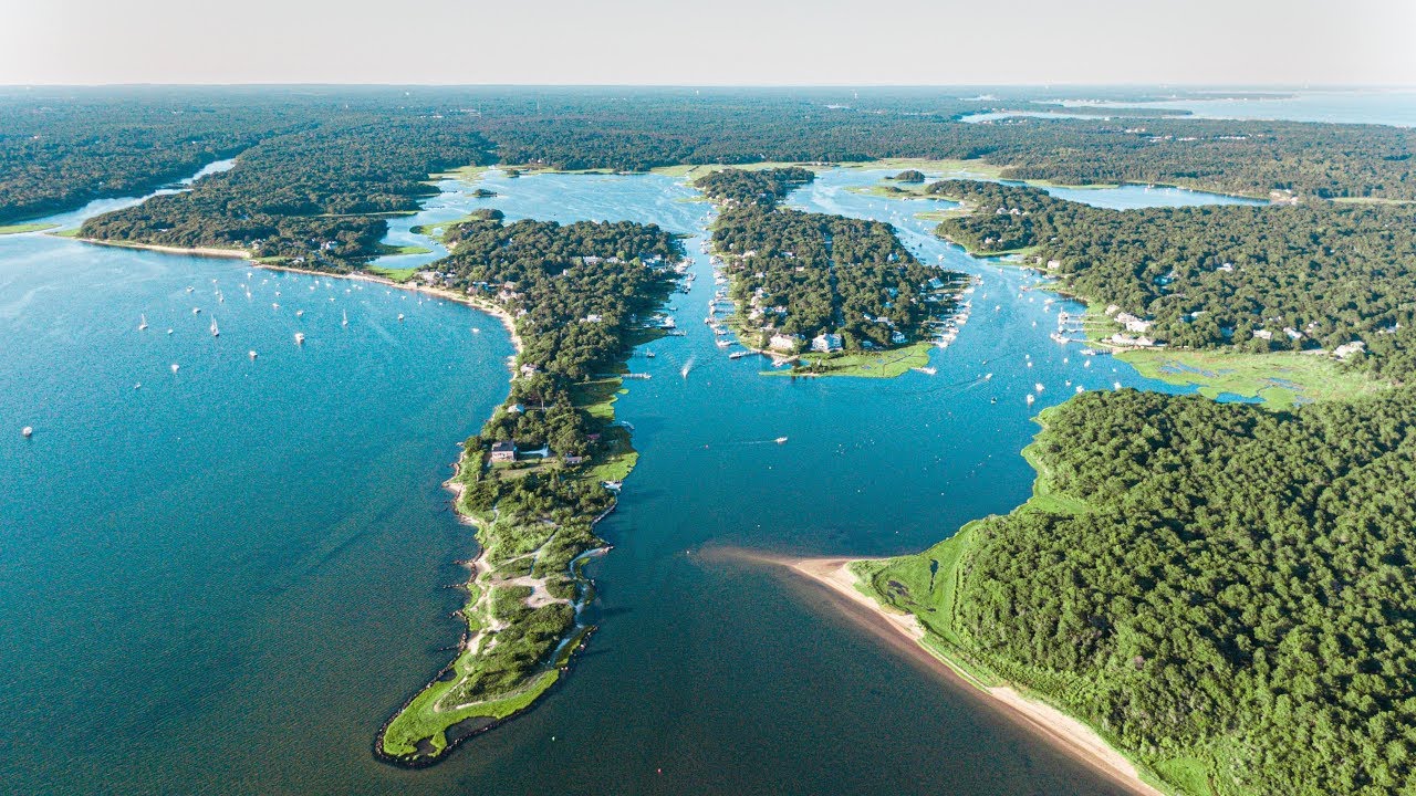 Waquoit Bay & Mashpee Town Beach | CAPE COD DRONE SHOTS - YouTube