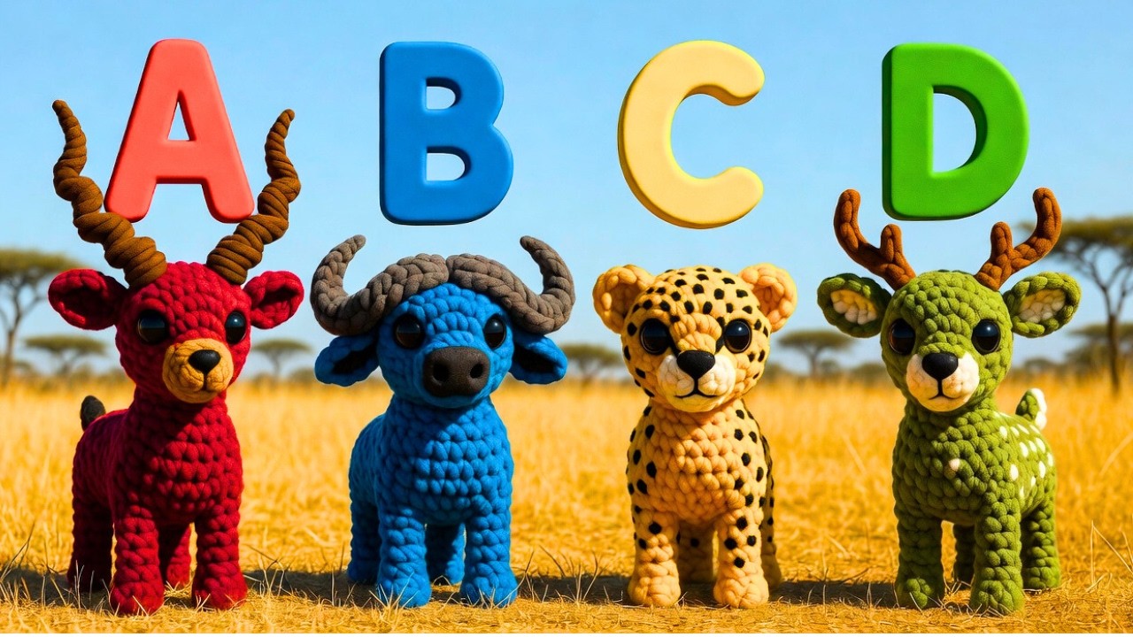 ABC Colorful Yarn Safari Animal Song | Alphabet & Color Learning Song ...