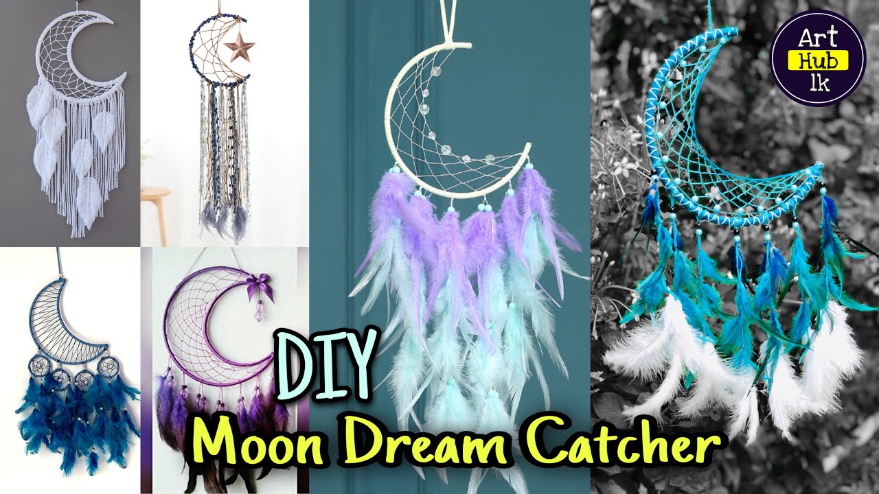 How to make moon dream catcher | Easy DIY Moon Dream catcher Tutorial ...