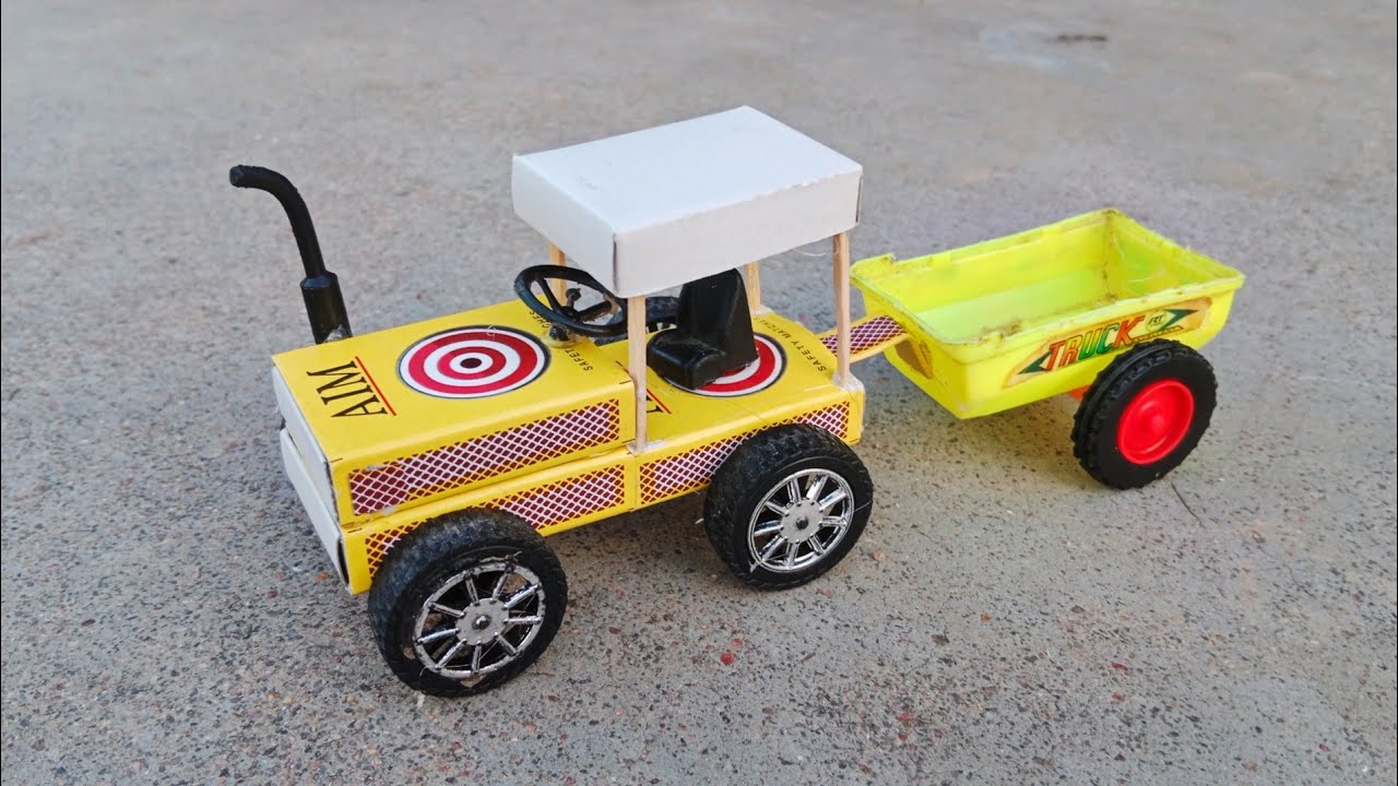 how to make matchbox tractor trolley at home | diy mini tractor trolley ...
