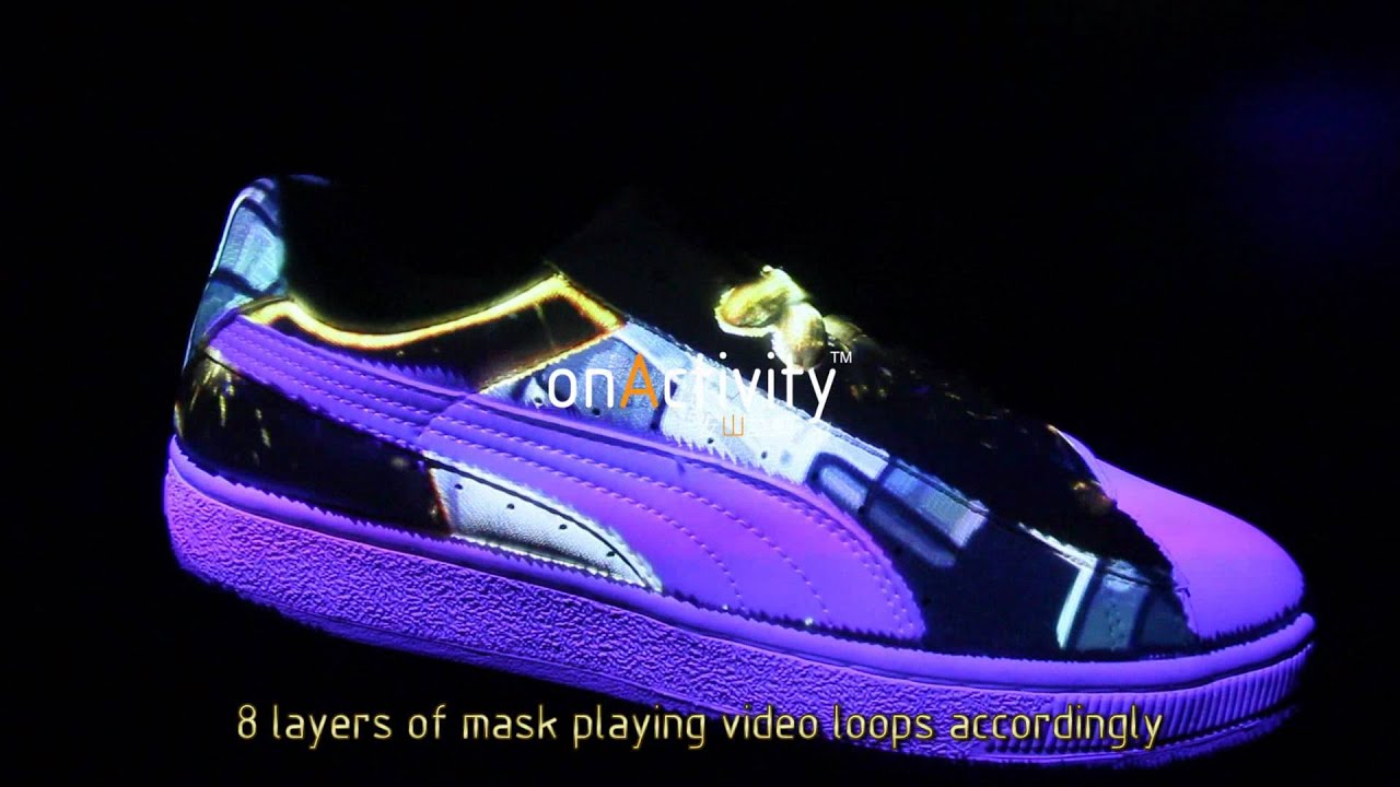 Projection mapping interactive shoes - YouTube