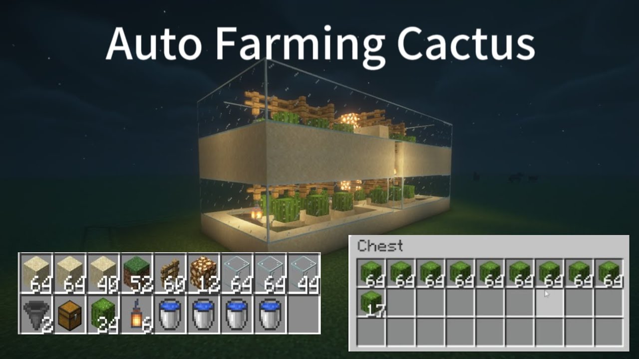 Tutorial Create Auto Farming Cactus | Membuat Farming Kaktus Auto | Minecraft 1.20 2024 - YouTube