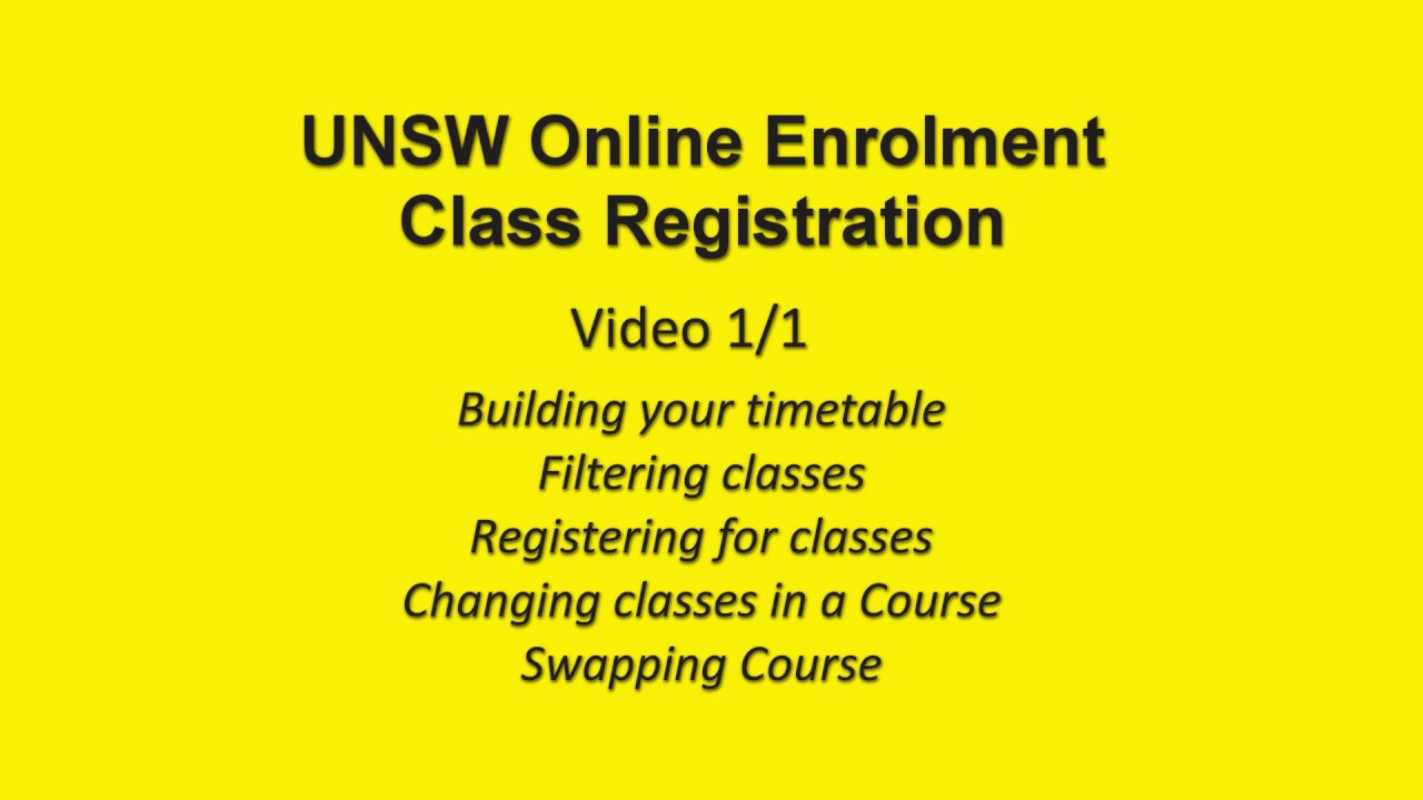Annual Enrolment – Step 2: Class Registration - YouTube