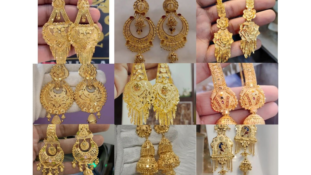 Heavy Gold Earings Designs 2024|| New Model Gold Earings Designs 2024 ...