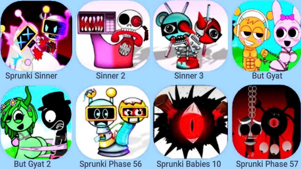 Sprunki New Mods : Sinner 1, Sinner 2, Sinner 3, Sinner 4, But Gyat ...