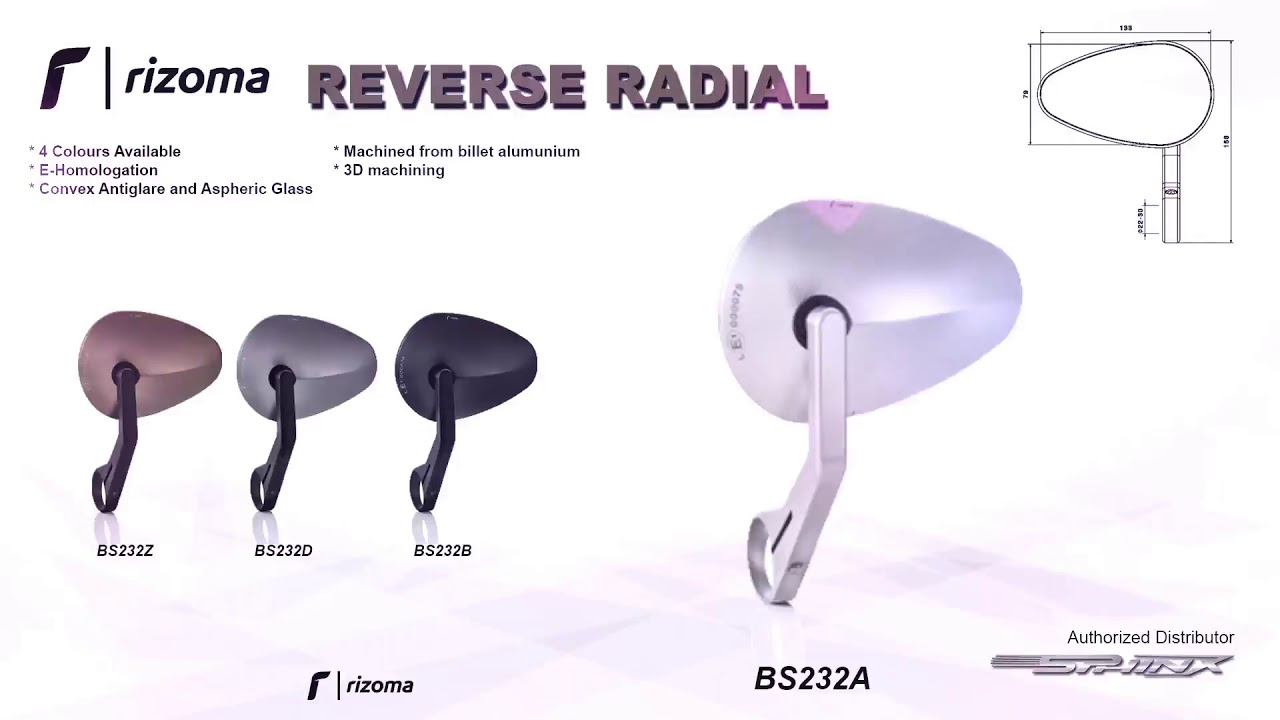 RIZOMA MIRROR Reverse Radial By Sphinx Motorsport - YouTube