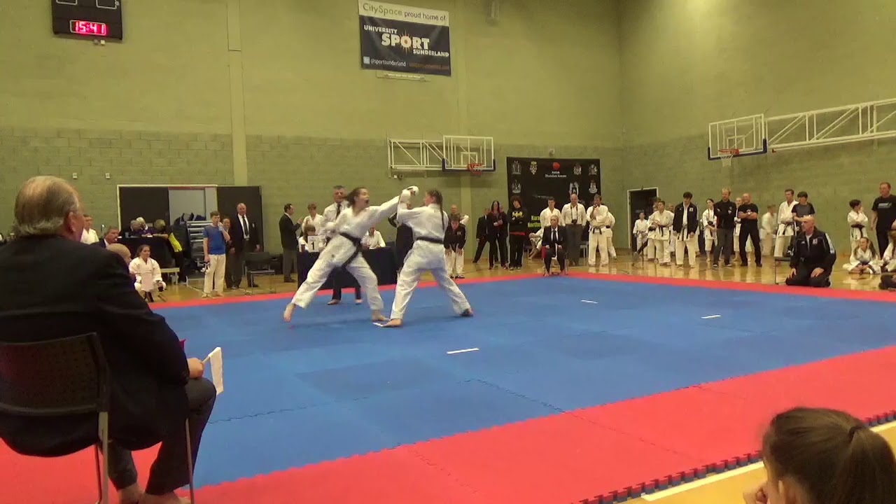 Ruby Reed 2nd Place Girls Over 5ft 3" Girls Kumite Final - YouTube