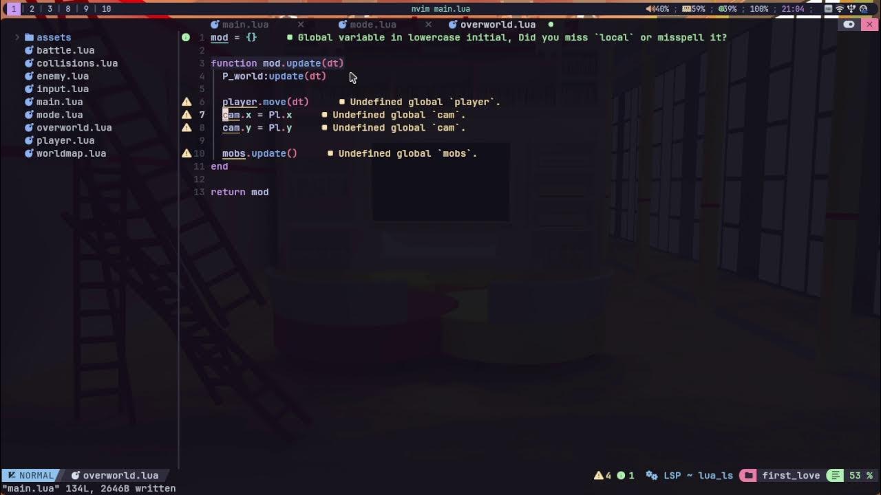 DEV. Learning love2d (Gamedev) - YouTube