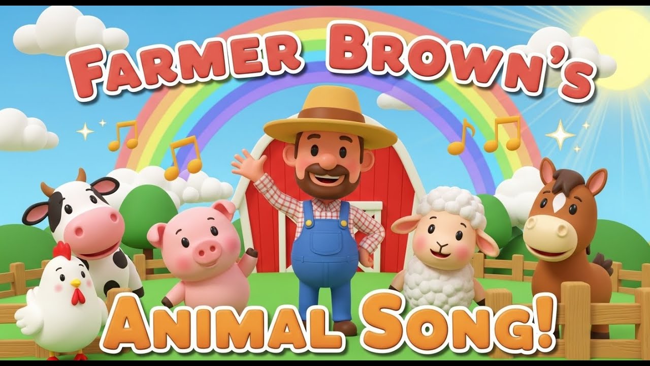 Old Macdonald Had a Farm Animals| Song For Farmer Brown | Nursery ...