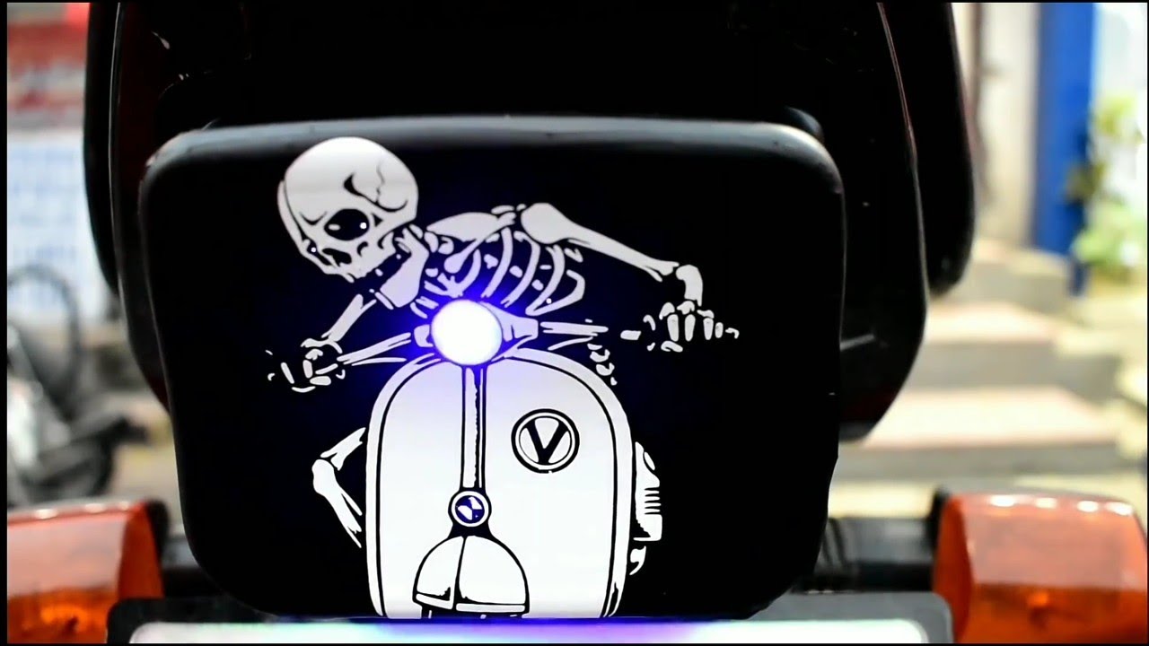 Hero Splendor Back Light Modification Skull On Scooter 💀 - YouTube