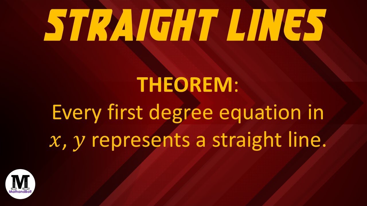 📊 Geometry Insights: Every first degree Equation in x and y is a ...