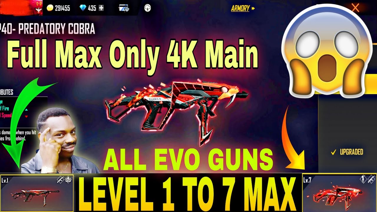 MAX ALL EVO GUNS | ALL EVO GUNS MAX KRE | ONLY 4K MIAN 🥵 | DAAD BHAI FF ...