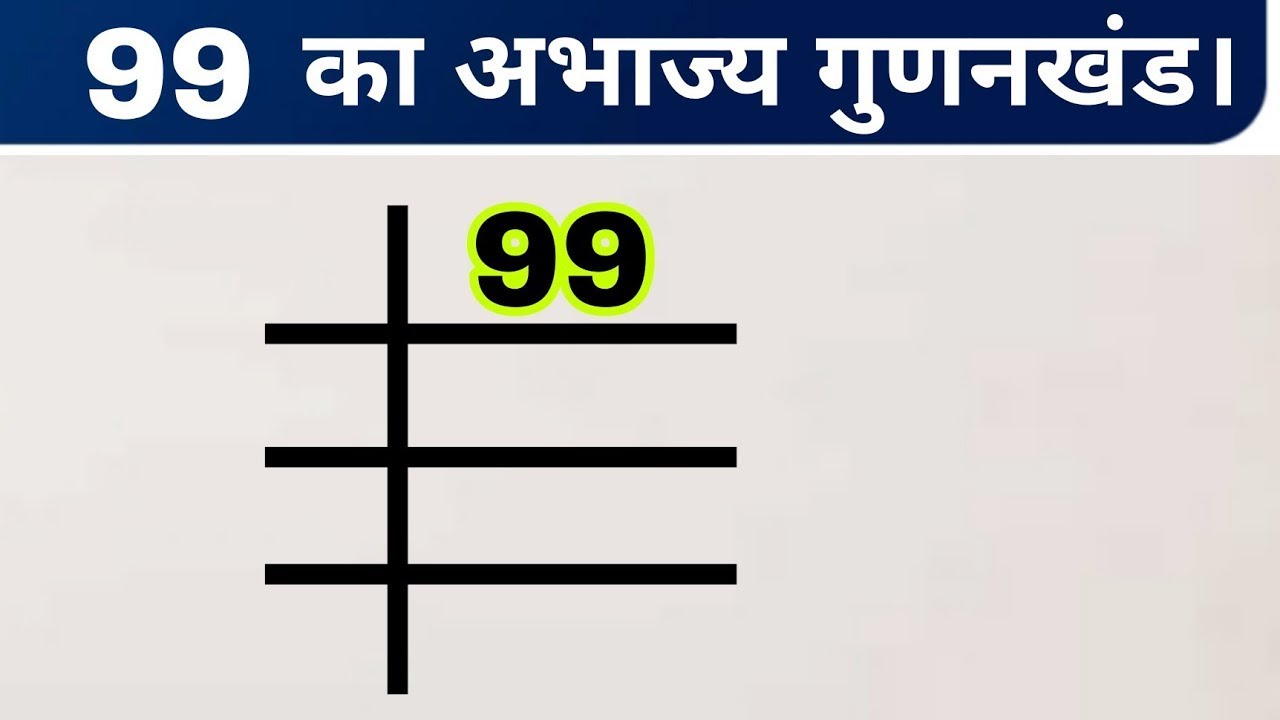 99 का अभाज्य गुणनखंड - Prime Factors of 99 | prime factorization method ...