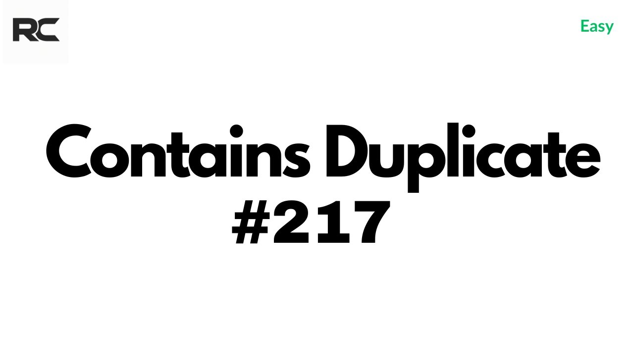 LeetCode 217 - Contains Duplicate | Arrays & Hashing | DSA (Python) - YouTube
