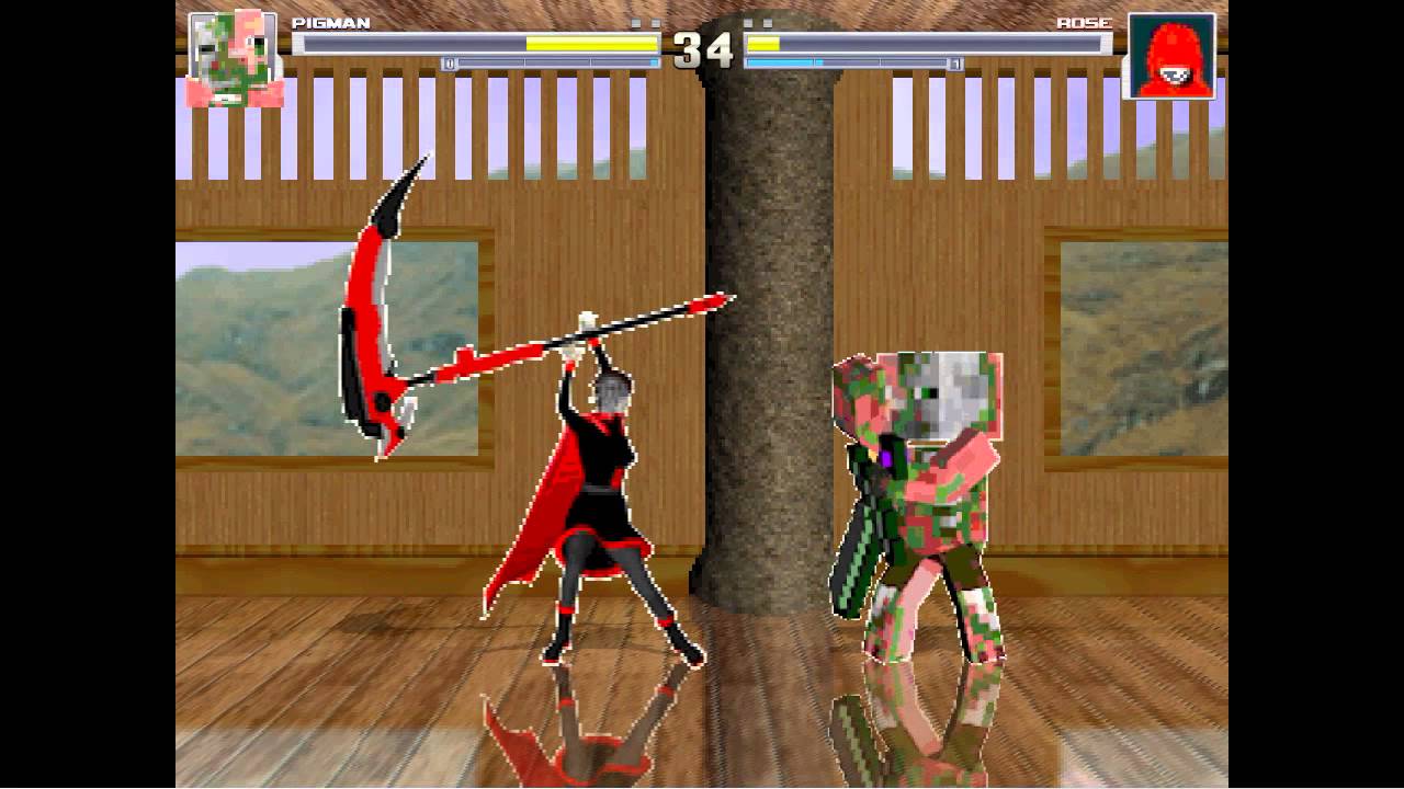 Mugen Minecraft Zombie Pigman vs RWBY Red Rose - YouTube