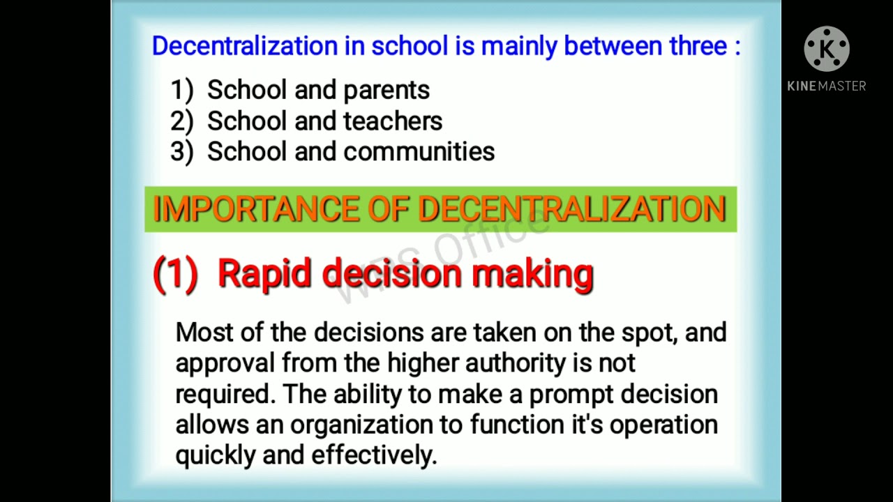 Decentralized Planning in Education.................. notes in English ...