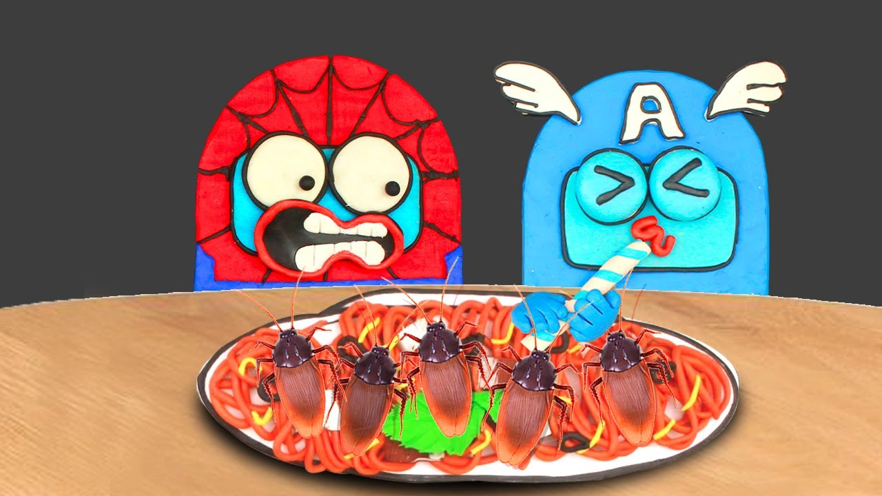 Red Food vs Blue Food Challenge MUKBANG | Among Us Captain & Spider ...