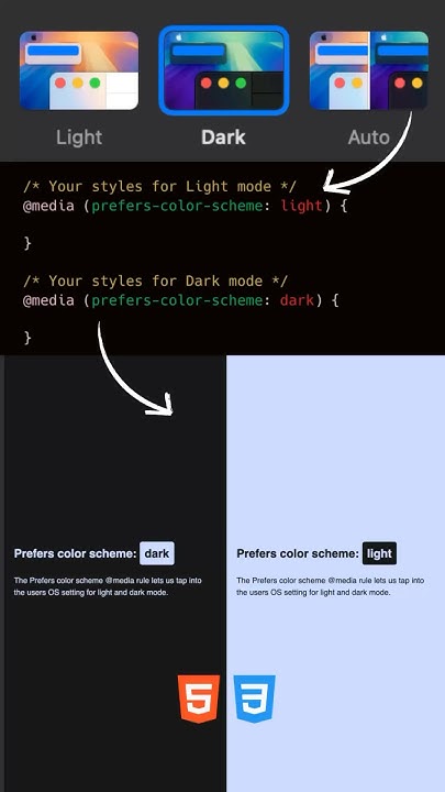 Prefers-Color-Scheme in CSS #coding #css #theme - YouTube