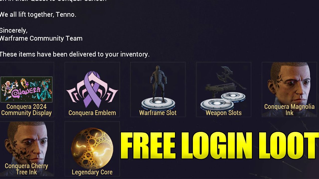 Free Legendary Core Warframe Slot More! - YouTube