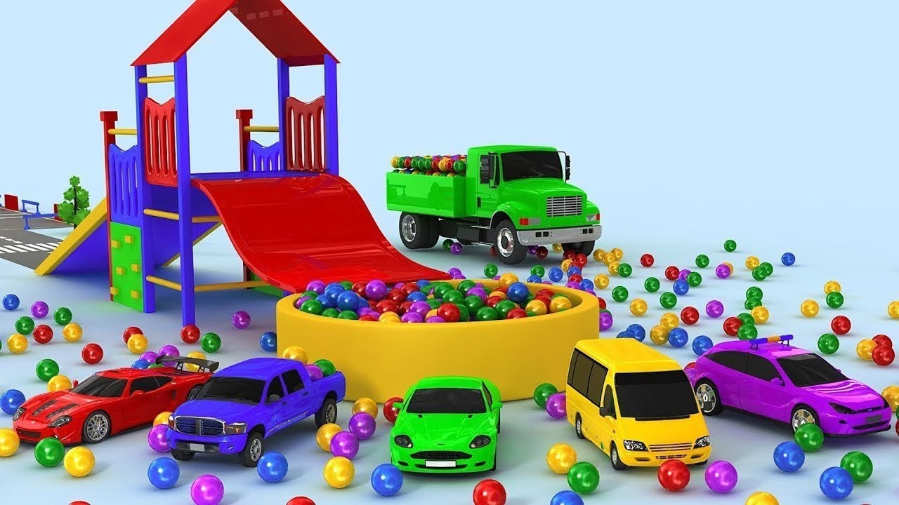 Colour Wala Cartoons | Toy Trucks Ka Video | CRANE, JCB, TRACTOR, BUS ...