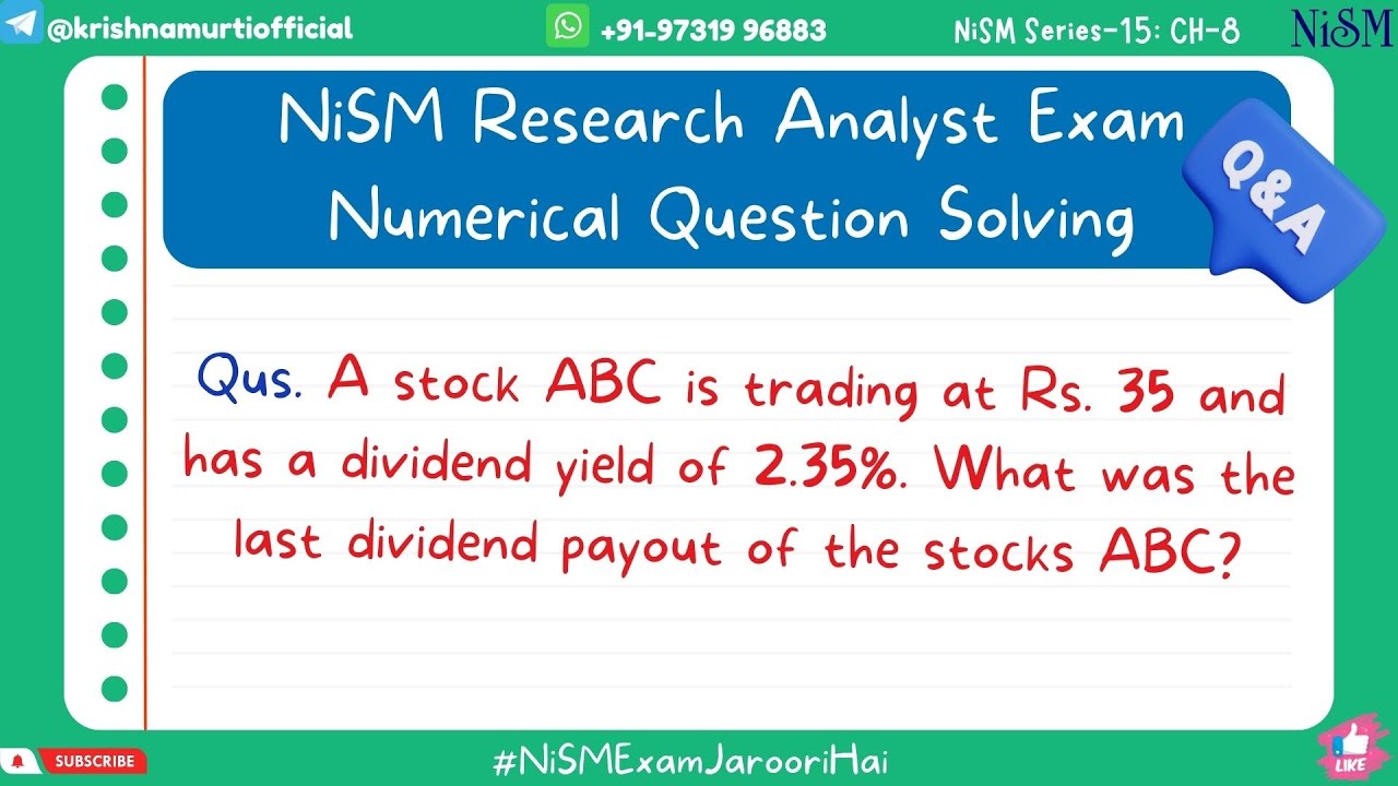 Class Demo-NISM Research Anayst Exam numerical questions | NISM 15 exam ...