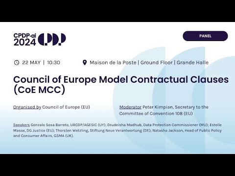 CPDP.ai 2024 - Council of Europe Model Contractual Clauses (CoE MCC ...
