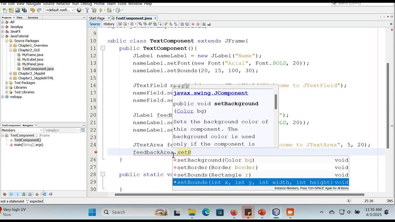 Part 5: JTextComponent Program using NetBeans 8.2 - YouTube