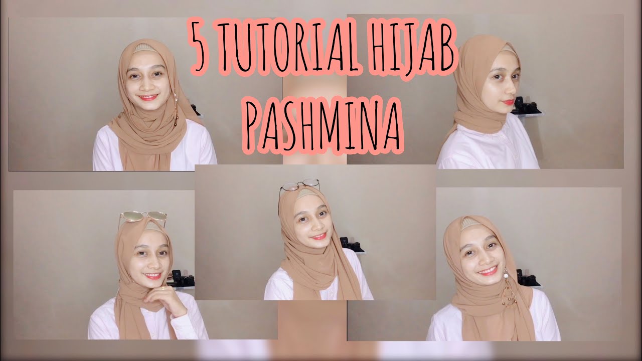 5 TUTORIAL HIJAB PASHMINA || BAHAN CERUTY BABYDOLL PREMIUM || by NOPITA ...