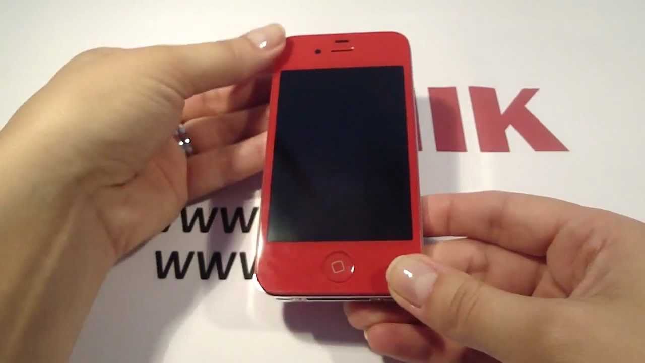 Red iPhone 4 / iPhone 4S mod kit LCD + Back cover - YouTube