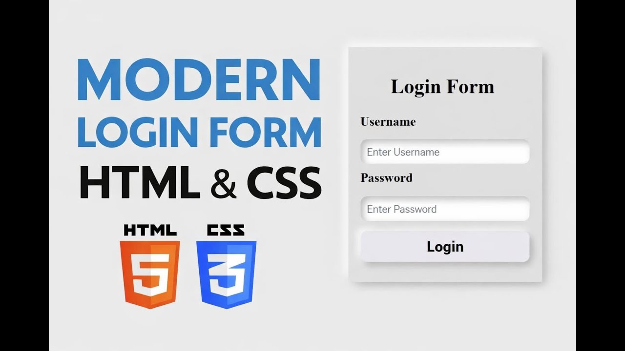 Create a Modern Login Form Using HTML & CSS | Beginner Friendly Web ...