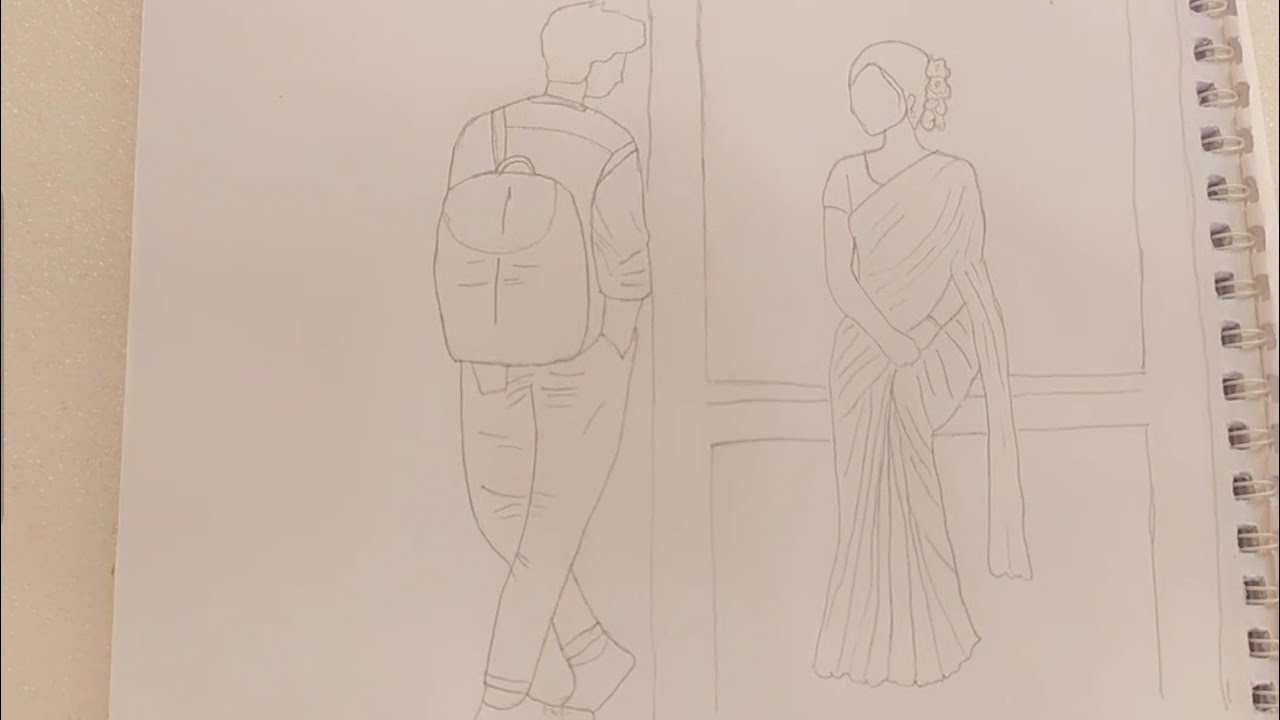 How to draw couple / pencil sketch / couple drawing - YouTube