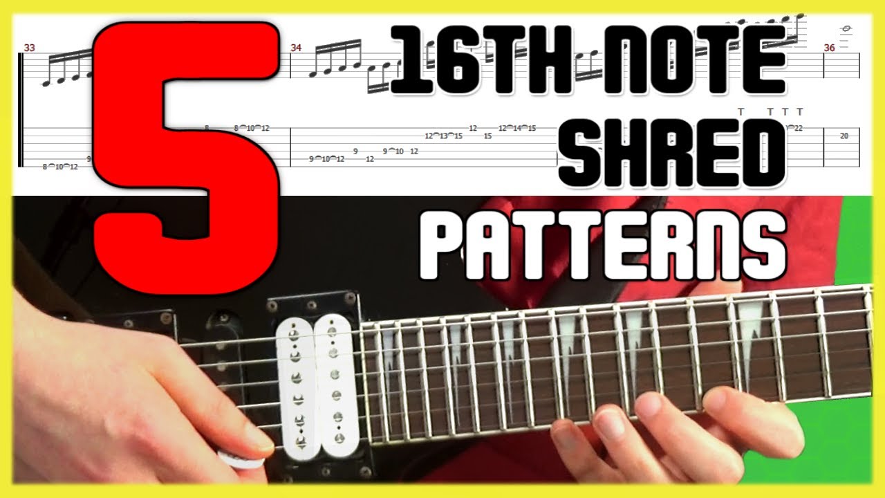 Top 5 3nps 16th Note Shred Picking Pattern EVERY Guitarist Should Know ...