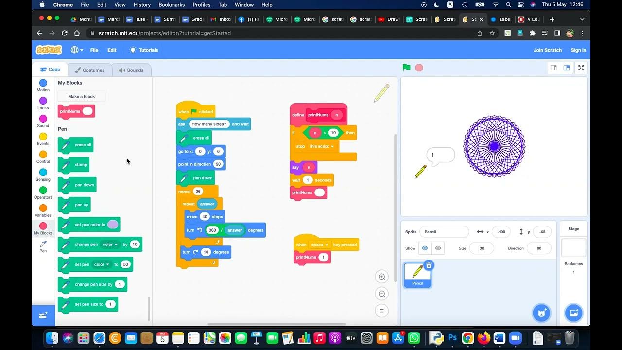 Lets Learn Recursion fractals with Scratch Advance Programming for Kids - YouTube