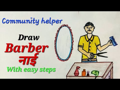 Barber drawing easy# Community helper drawing for EVS,How to draw ...