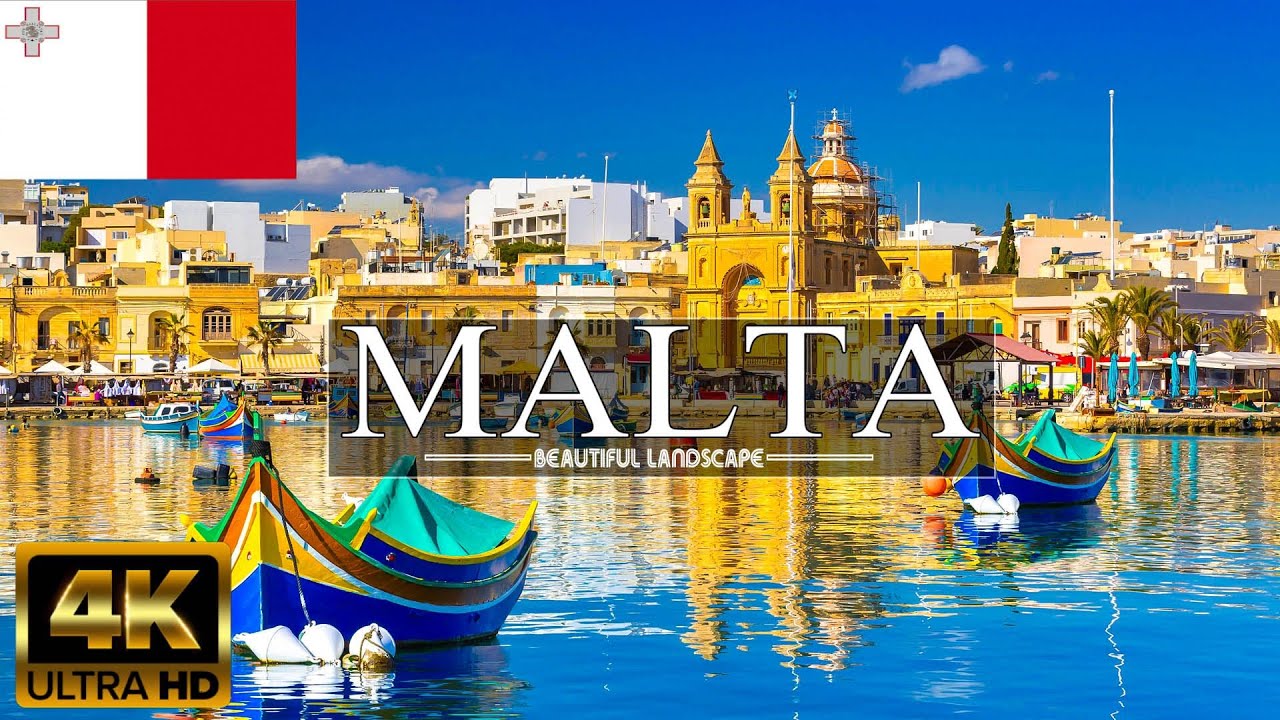 FLYING OVER MALTA 4K UHD| Amazing natural scenery with relaxing music ...