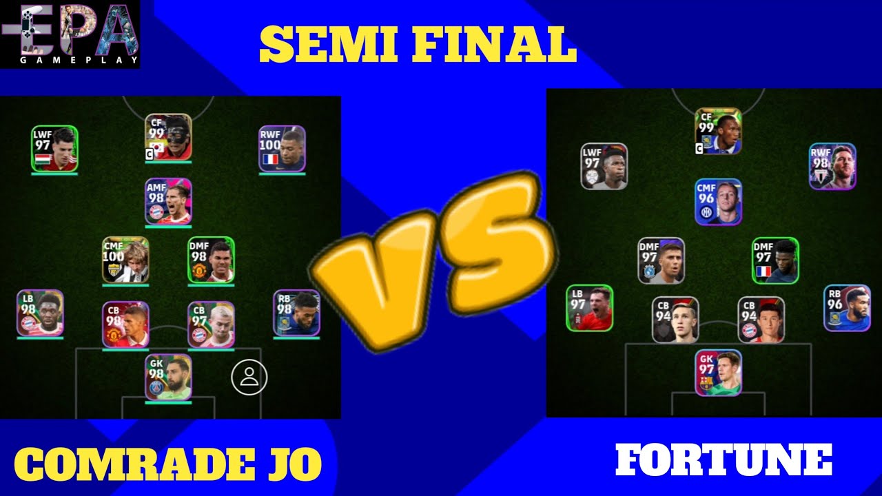COMRADE JO VS FORTUNE - FIRST LEG / EPA GAMEPLAY TOURNAMENT EFOOTBALL 2024 MOBILE - YouTube