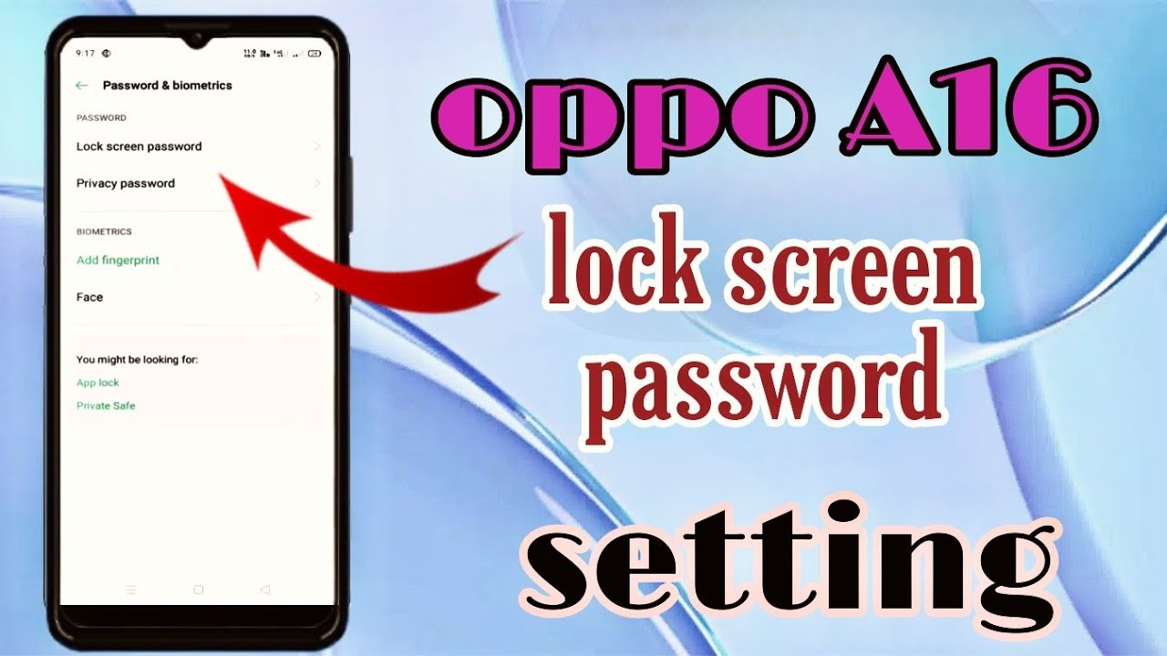 oppo A16 lock screen password setting how to use - YouTube