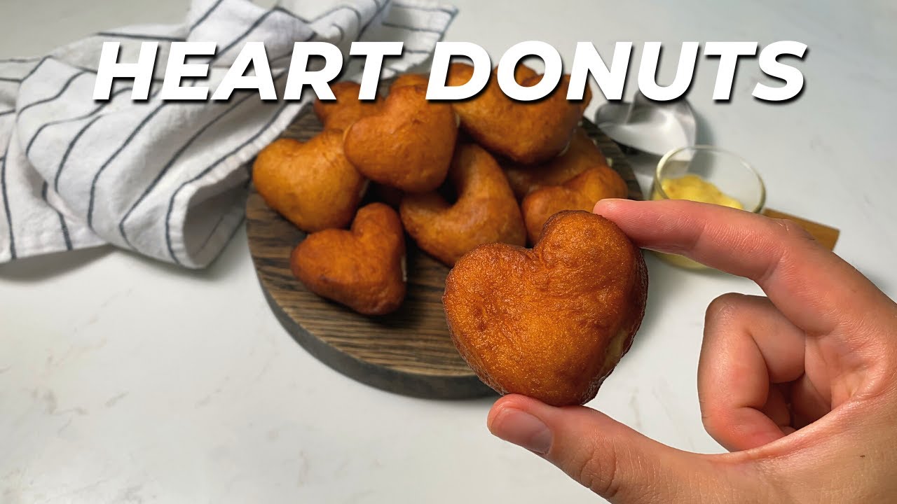 Heart Shaped Donuts 🧡 The Best Vanilla Custard Cream Donuts Recipe ...