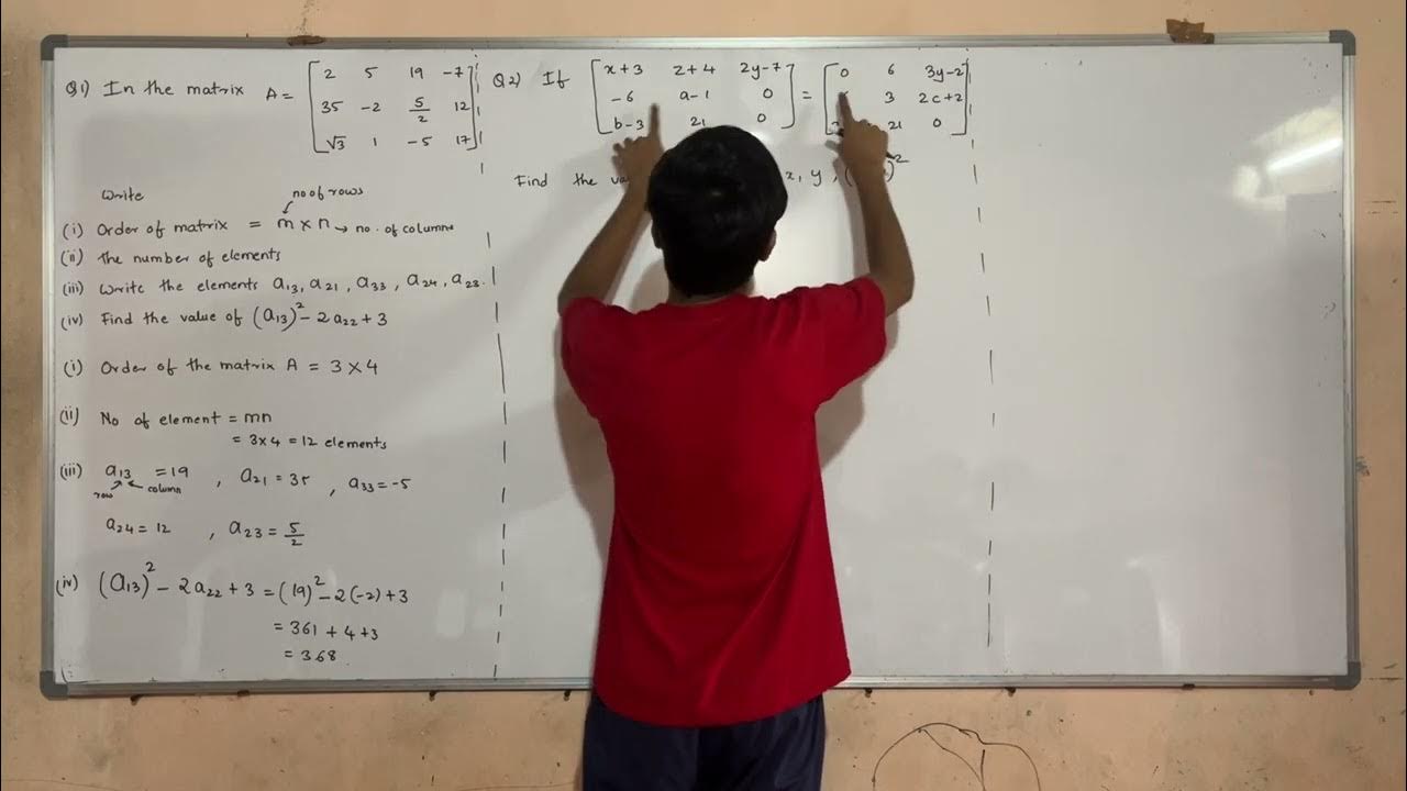 (Goa Board) Matrices : 02 : Problems based on order of matrix and equality of matrix - YouTube