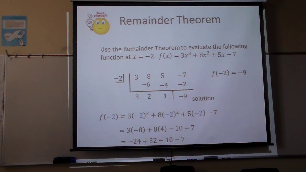 Factoring Polynomials Remainder Theorem - YouTube