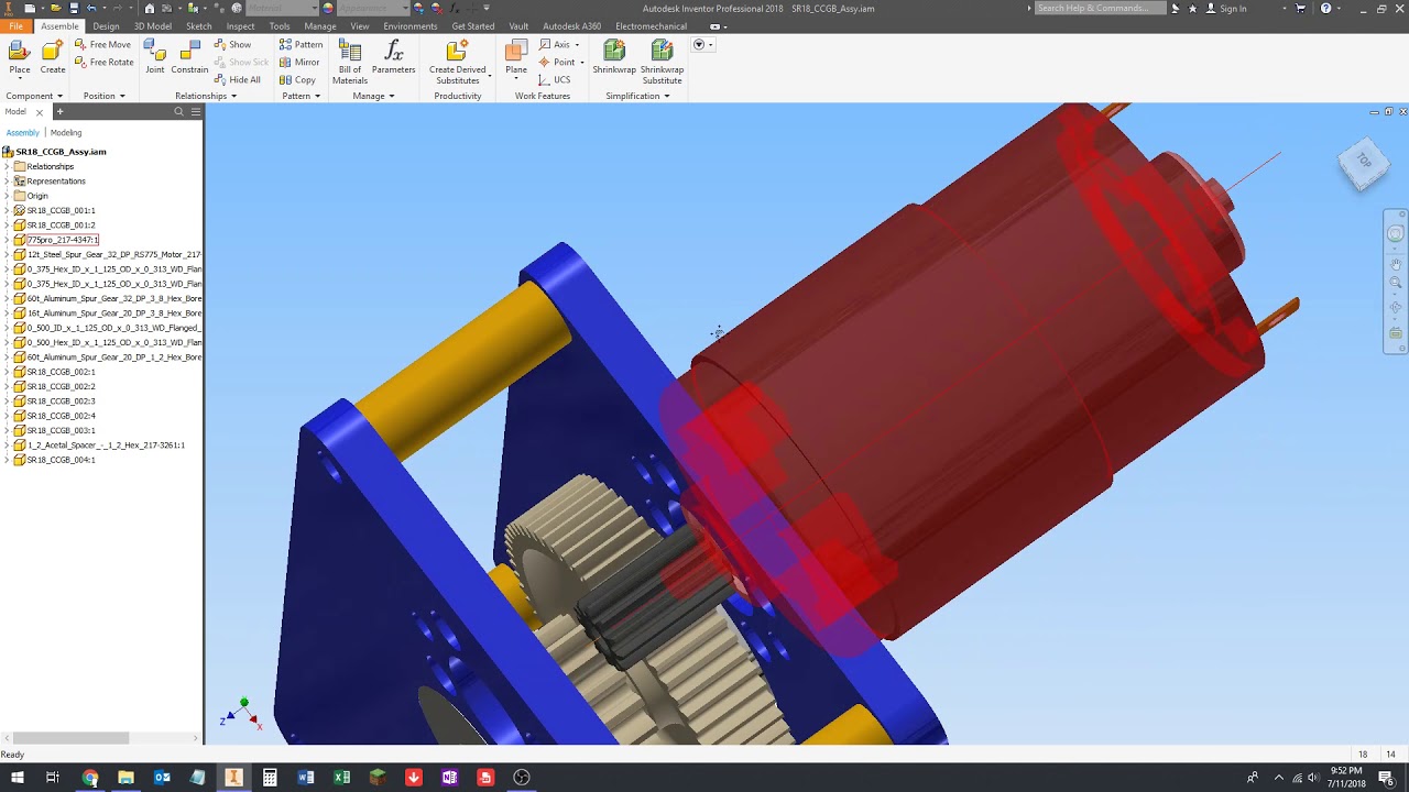 Designing a Two-Stage Gearbox in Inventor (Stellar Robotics CAD Class ...