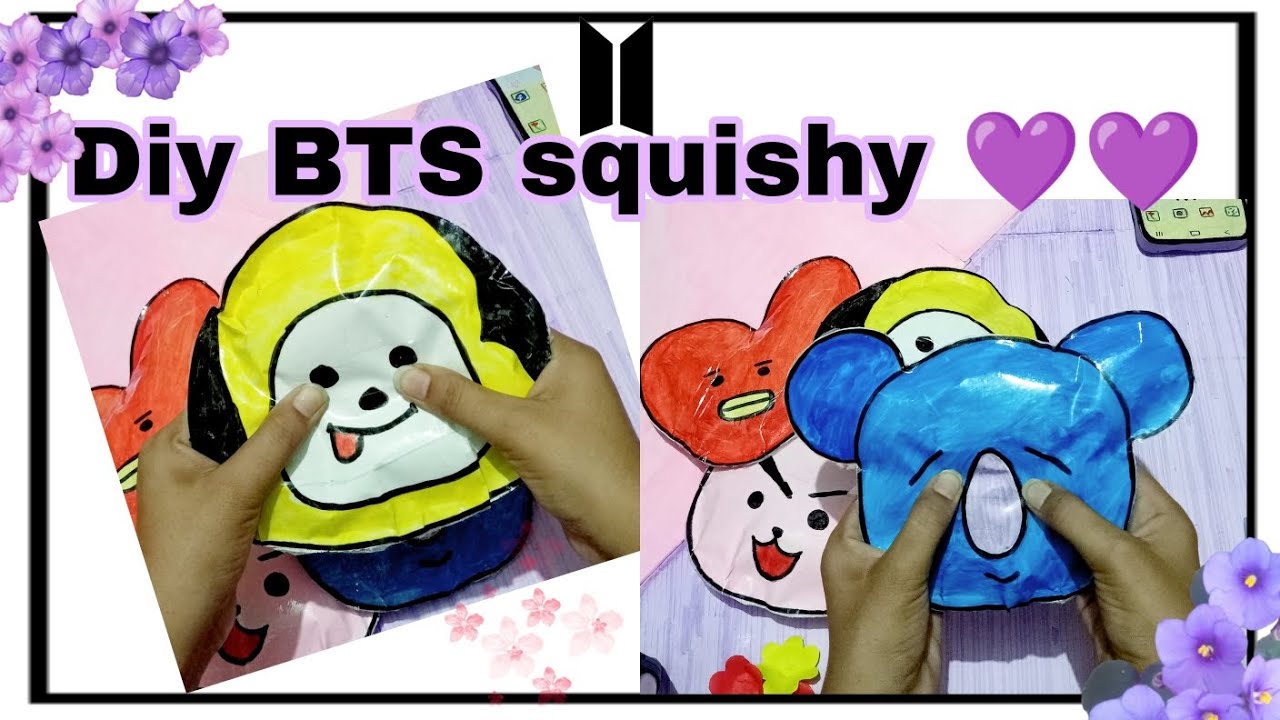 Diy BTS easy craft || How to make bt21 squishies || - YouTube