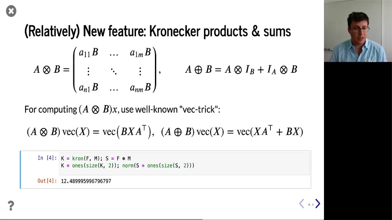 JuliaCon 2020 | Concatenation and Kronecker products of abstract linear maps | Daniel Karrasch ...