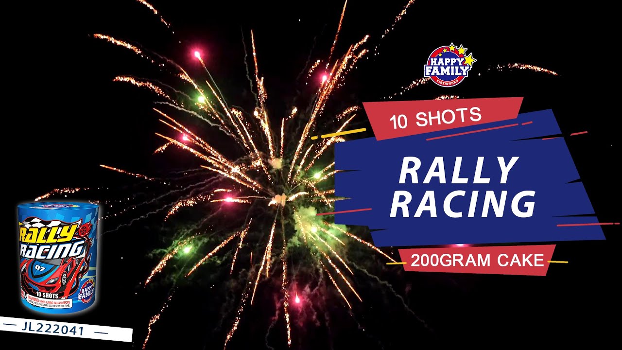 HAPPY FAMILY FIREWORKS 200GRAM JL222041 RALLY RACING 10 shots CAKE ...