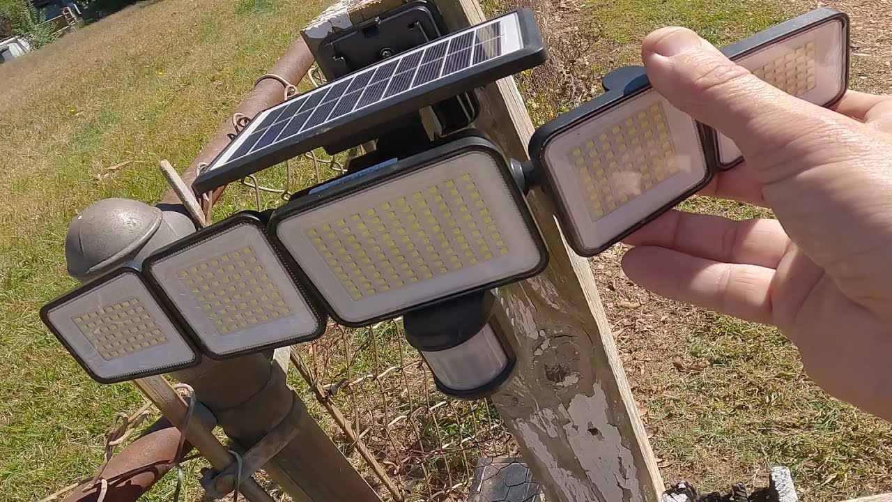 Solar Motion Sensor Light with Adjustable Head - Unboxing/Review - YouTube