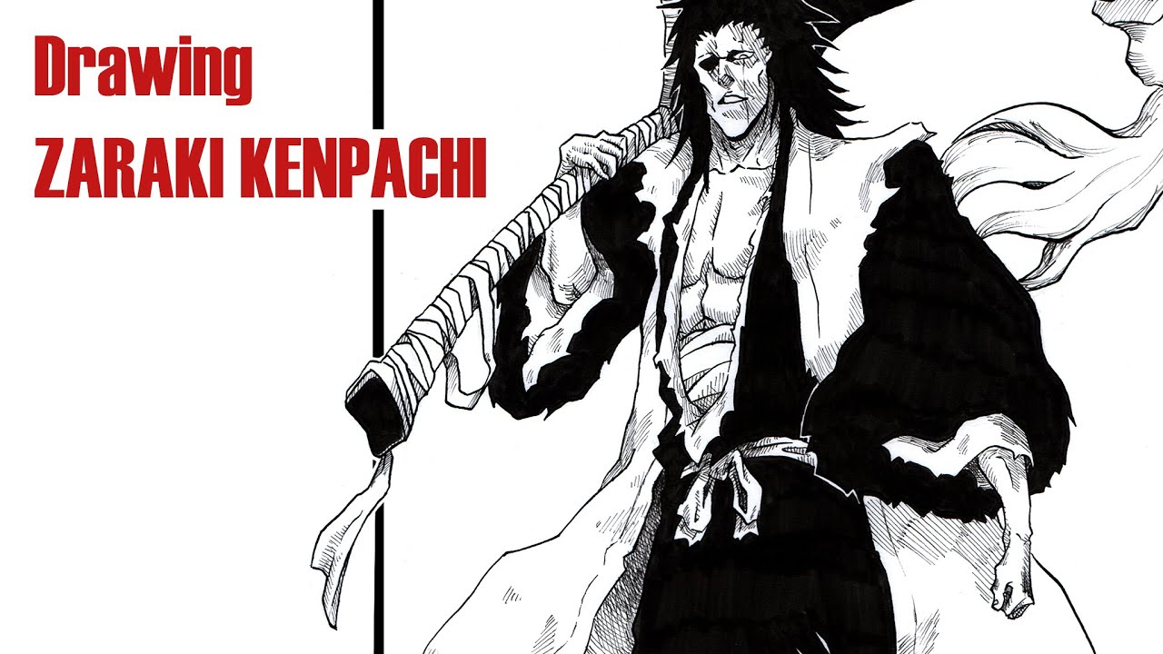 [BLEACH] Drawing Zaraki Kenpachi | Inkdrawing - YouTube