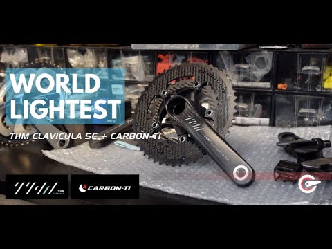 World Lightest Crankset - THM Clavicula SE w/ Carbon Ti chainrings on TREK P1 Madone SLR