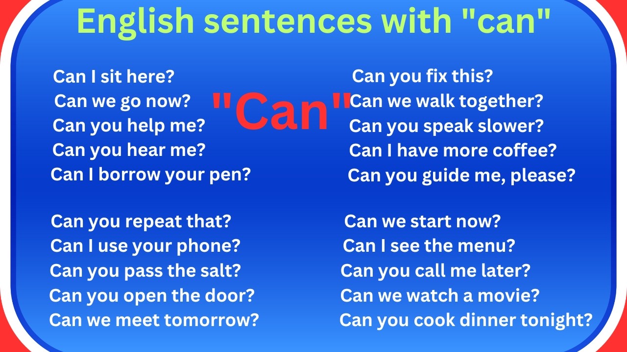 Master Daily English Conversations with 500 'Can' Sentences English ...